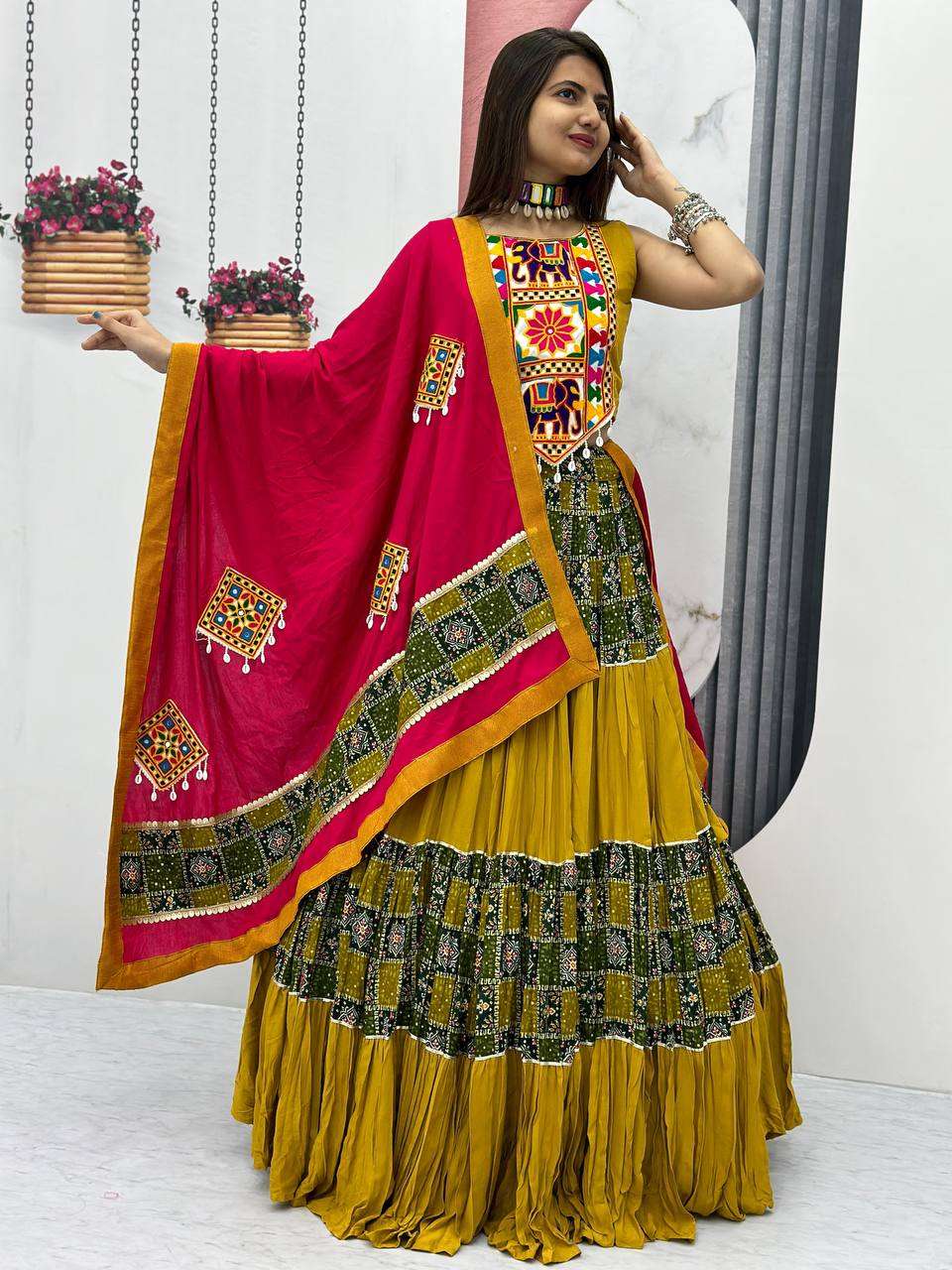 TAPI 1843 NAVRATRI SPECIAL PURE COTTON DESIGNER LEHENGA CHOLI ...