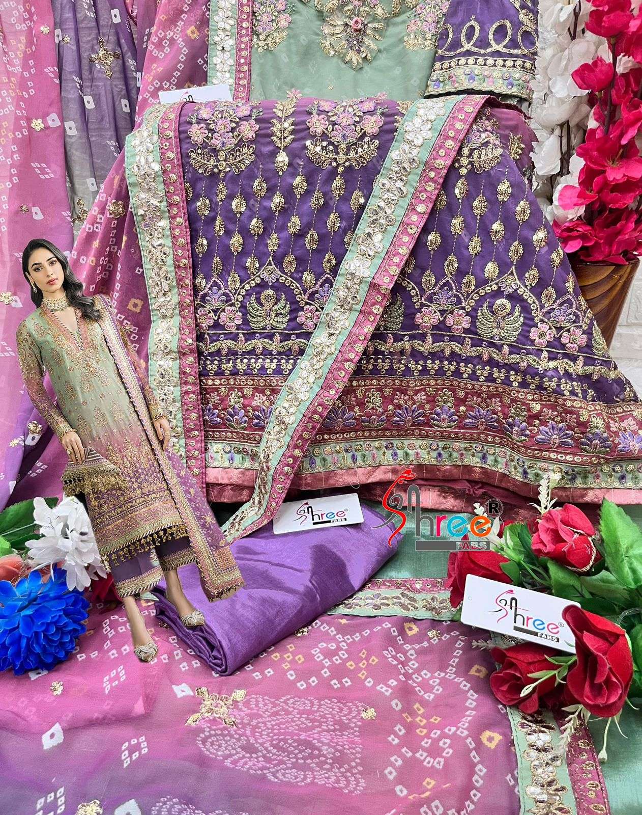 SHREE FAB DESIGN NO K 5077 HEAVY EMBROIDERY PARTY WEAR SUIT AVAILABLE ...