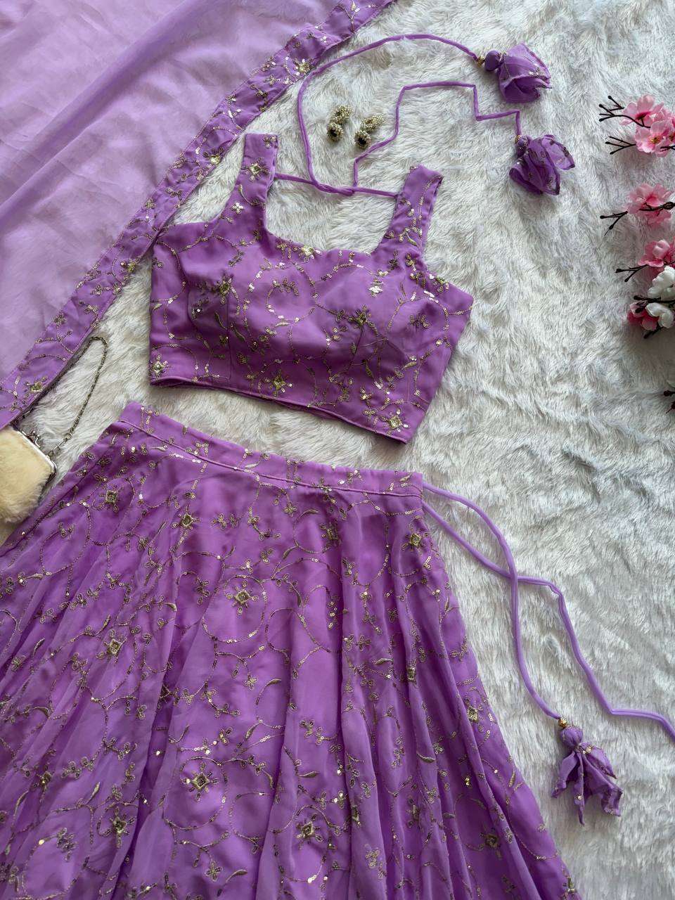 SC 299 GEORGETTE PREETY LOOK DESIGNER FESTIVE WEAR LEHENGA CHOLI ...