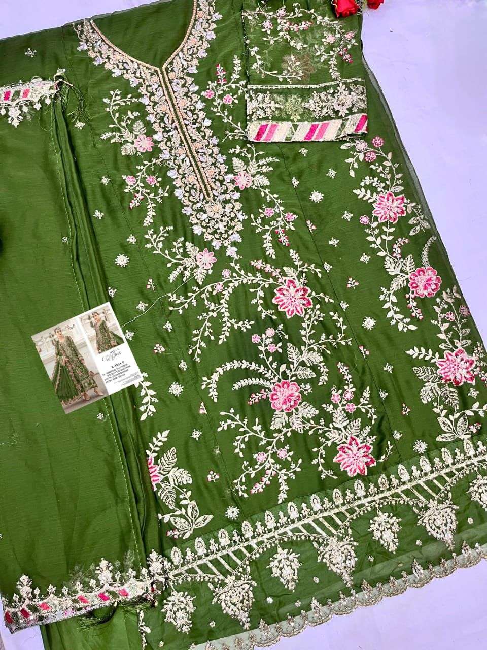 SHREE FAB DESIGN NO - 5504 EFGH DINTING CHIFFON HEAVY EMBROIDERED ...